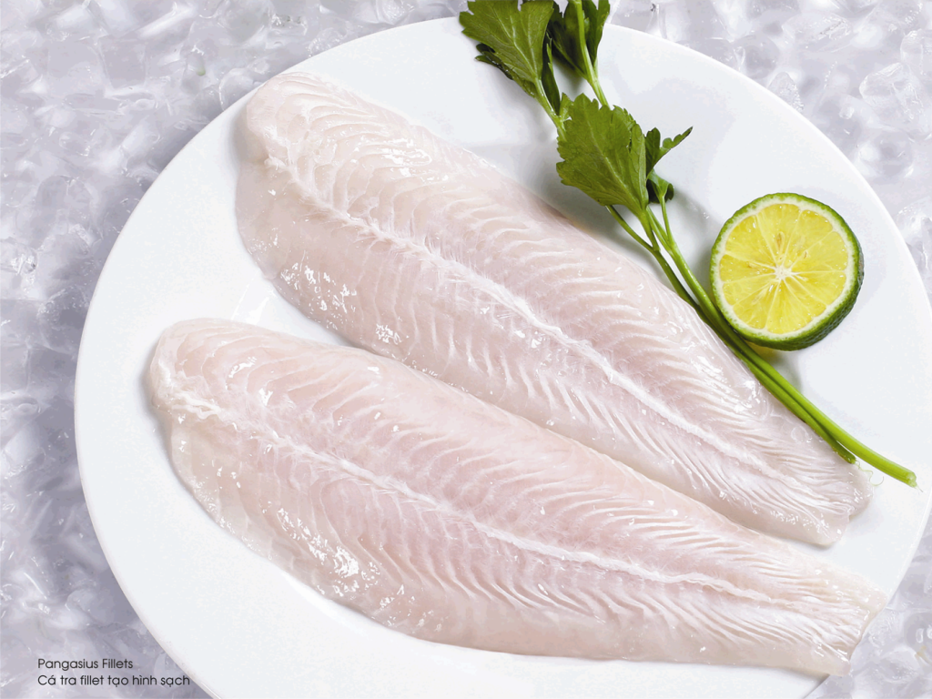 Pangasius fillet cut into pieces